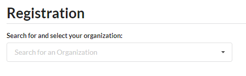 Registration - Select Organization